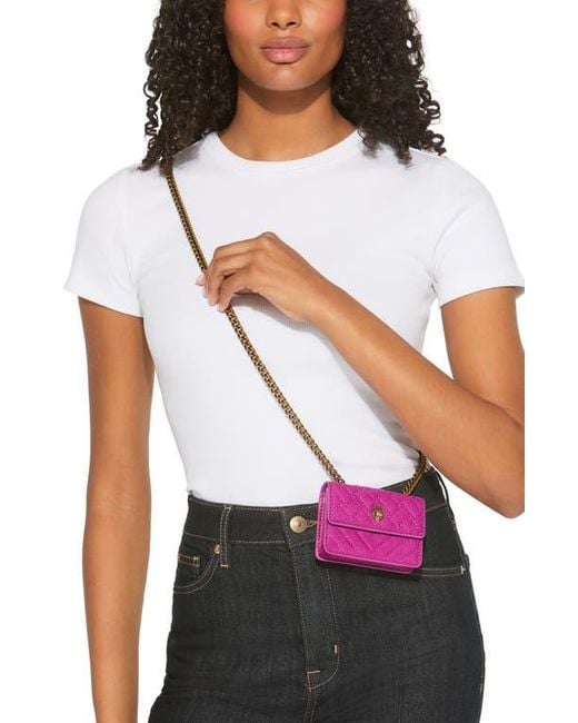 Kurt Geiger Micro Kensington Quilted Convertible Crossbody Bag in ...