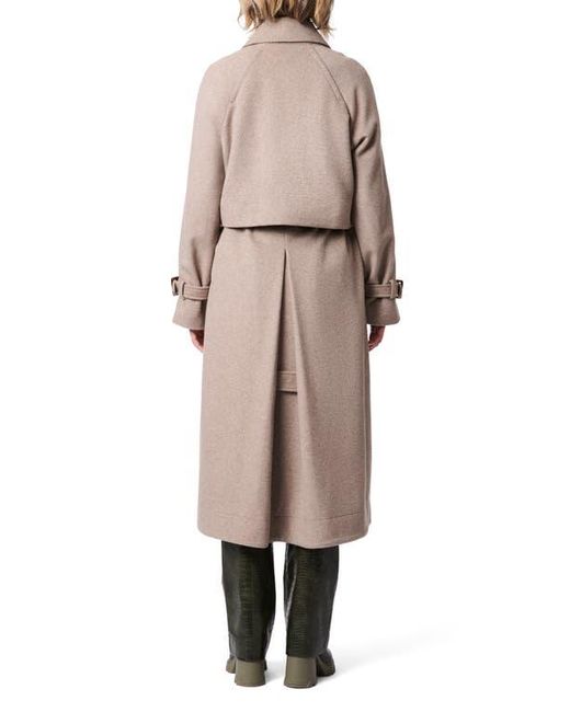 Bernardo Belted Wool Blend Melton Coat in Natural | Lyst