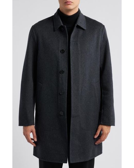 Theory Double Face Wool Blend Car Coat in Black for Men | Lyst