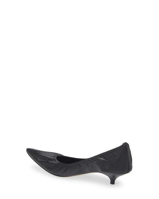 The Row Liisa Pointed Toe Kitten Heel Pump in Black | Lyst