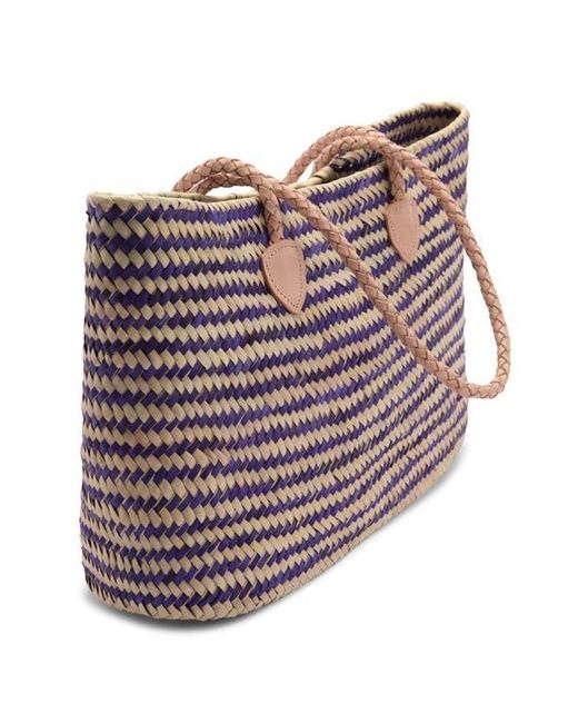 Mango Woven Palm Straw Shopper Tote in Red | Lyst