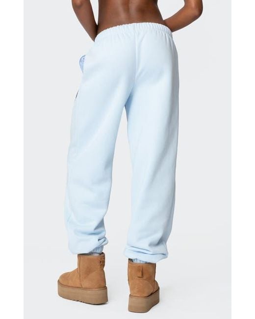 Edikted La Love Relaxed Fit Sweatpants in Blue | Lyst
