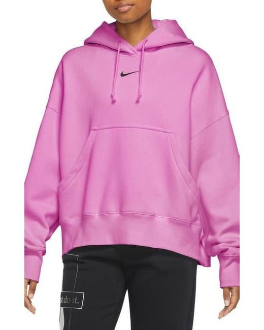 Nike Sportswear Phoenix Fleece Pullover Hoodie in Pink | Lyst