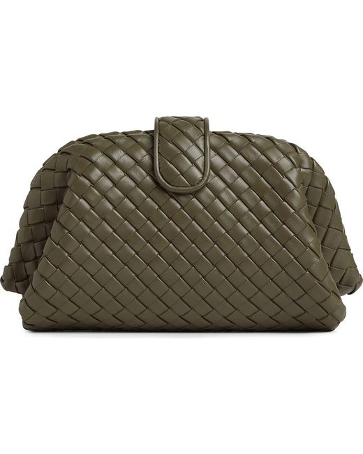 Bottega Veneta Mini Lauren 1980 Intrecciato Leather Clutch in Green | Lyst