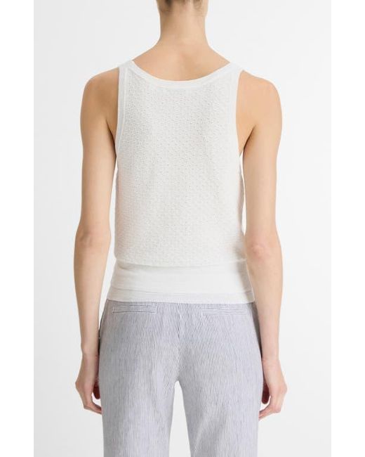 Vince Double Layer Mesh Sweater Tank in White | Lyst