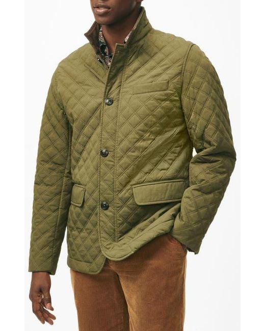 Brooks Brothers Quilted Cotton Blend Jacket in Green for Men | Lyst