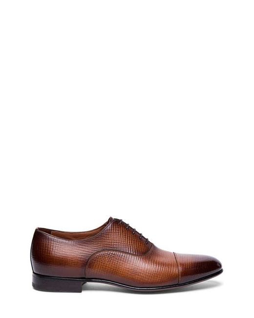 Santoni Darian Textured Cap Toe Oxford in Brown for Men | Lyst