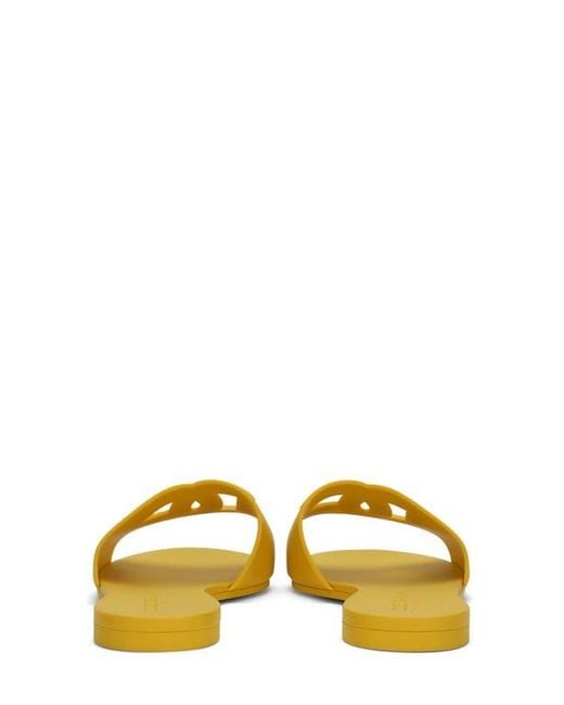 Dolce & Gabbana Bianca Interlock Slide Sandal in Yellow | Lyst