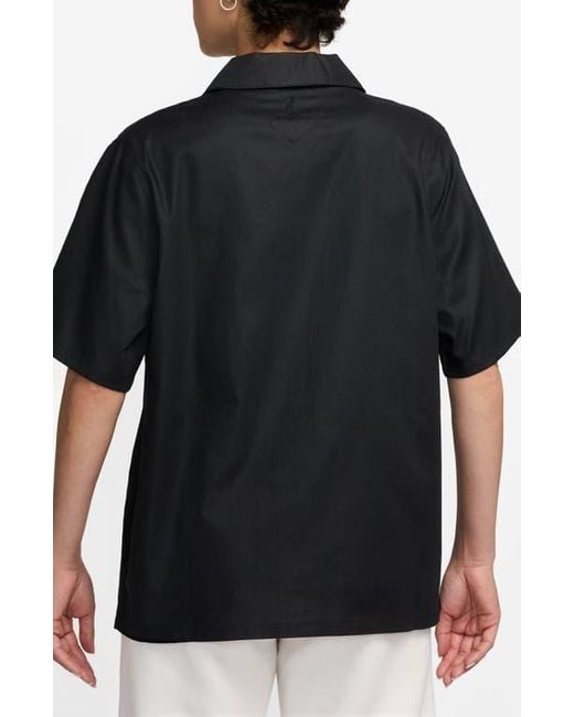 Nike Rose Embroidered Cotton Camp Shirt in Black | Lyst