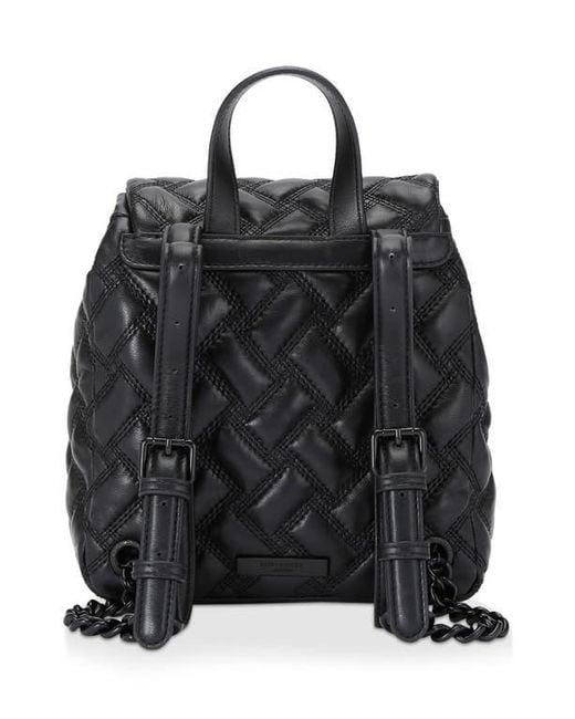 Kurt Geiger Small Kensington Drench Quilted Leather Backpack in Black ...