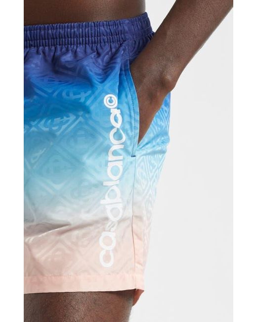 CASABLANCA Gradient Monogram Swim Trunks in Blue for Men | Lyst