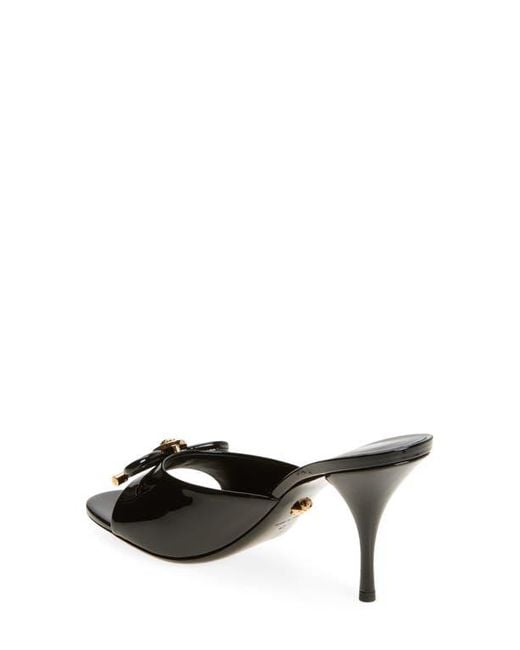 Versace Opera Bow Slide Sandal in Black | Lyst