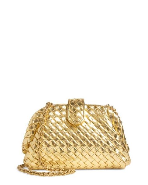 Bottega Veneta Mini Lauren 1980 Intrecciato Metallic Leather Clutch | Lyst