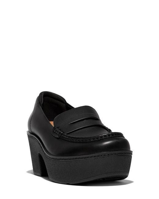 Fitflop Pilar Platform Loafer In Black Lyst