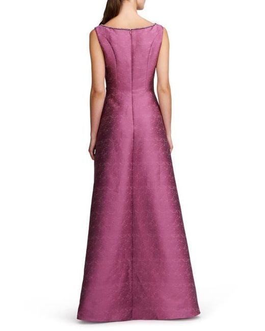 Kay Unger Penelope Embellished Neck Gown in Purple | Lyst