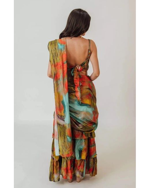 Ras Kahlo Ruffle Saree Dress | Lyst