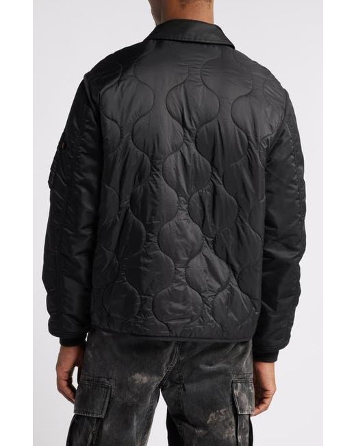 Alpha Industries Quilted Mixed Media Ripstop Utility Jacket in Black for Men | Lyst