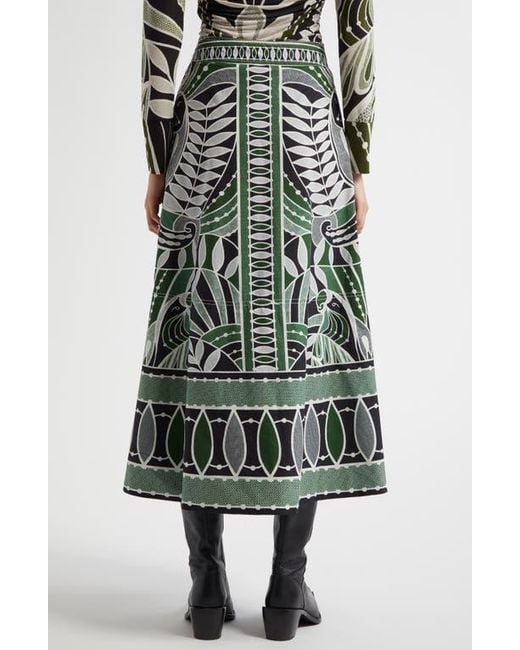 FARM Rio Mixed Print Cotton Skirt in Green | Lyst