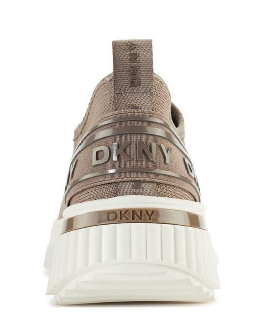 DKNY Leighton Wedge Platform Sneaker in White | Lyst