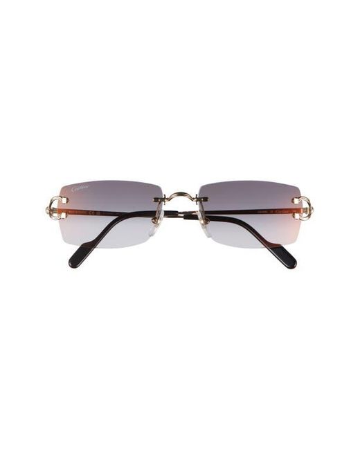 Cartier 56Mm Rimless Rectangular Sunglasses in Metallic for Men | Lyst