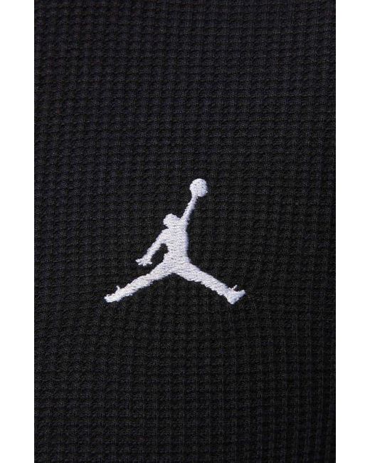 Nike Waffle Texture Long Sleeve Half Zip Top in Black | Lyst