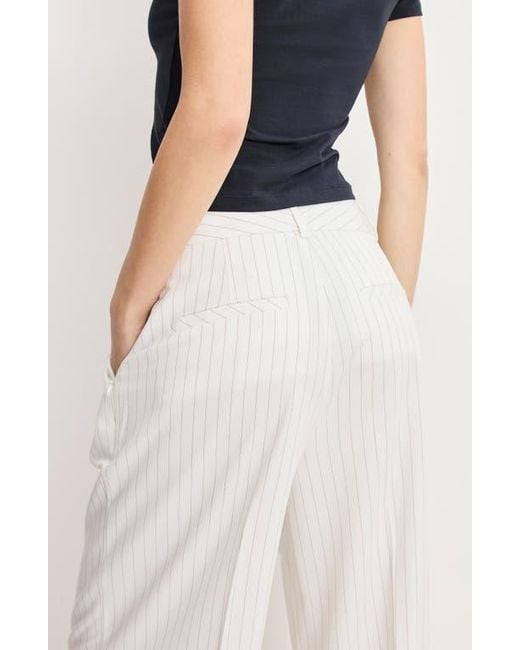 GOOD AMERICAN Essential Wide Leg Suiting Pants in White | Lyst