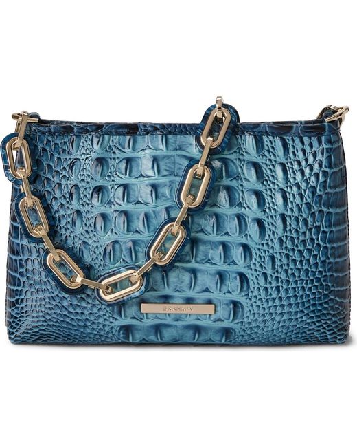 Brahmin Mod Lorelei Tiger Stripe Croc Embossed Leather Shoulder Bag in ...