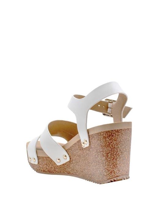 Volatile Agnes Ankle Strap Platform Wedge Sandal in White | Lyst