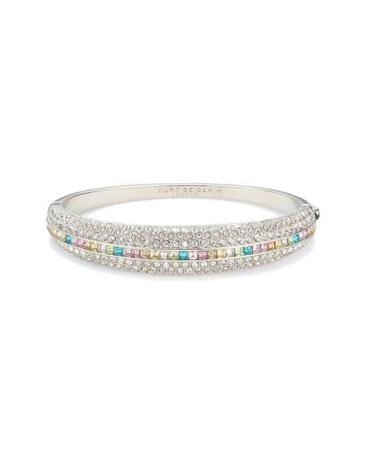 Kurt Geiger Mulitcolor Pavé Dome Bangle in White | Lyst