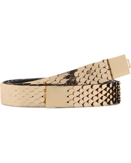 Mango Metal Scale Belt in Natural | Lyst