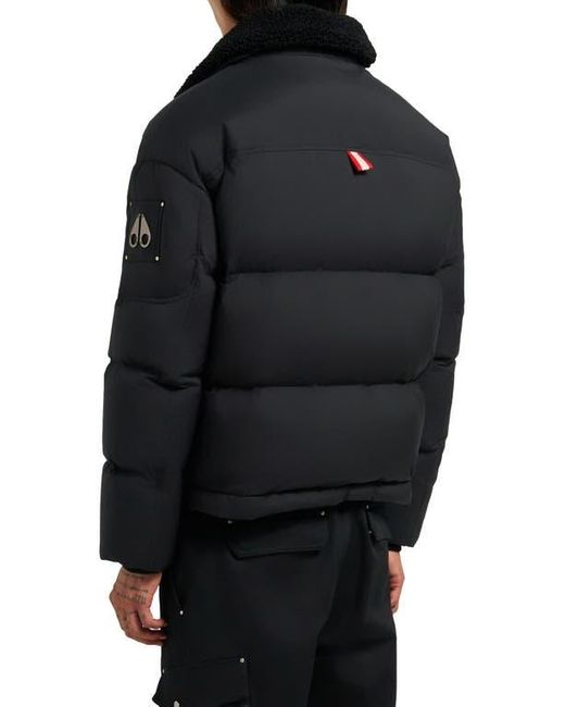Moose Knuckles Everest Fleece Collar Down Puffer Jacket in Black for ...