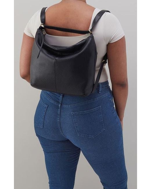 Hobo International Emily Convertible Leather Backpack in Black | Lyst