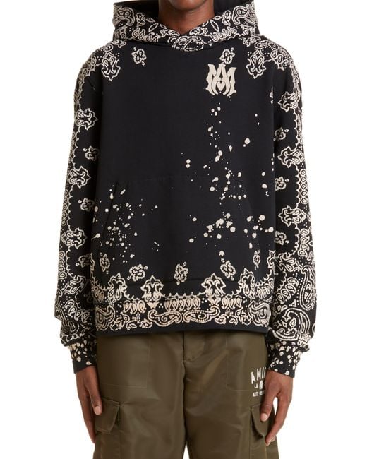 Amiri Cotton Oversize Bandana Print Bleach Splatter Hoodie in Black for ... Amiri Cotton Oversize Bandana Print Bleach Splatter Hoodie in Black for ...