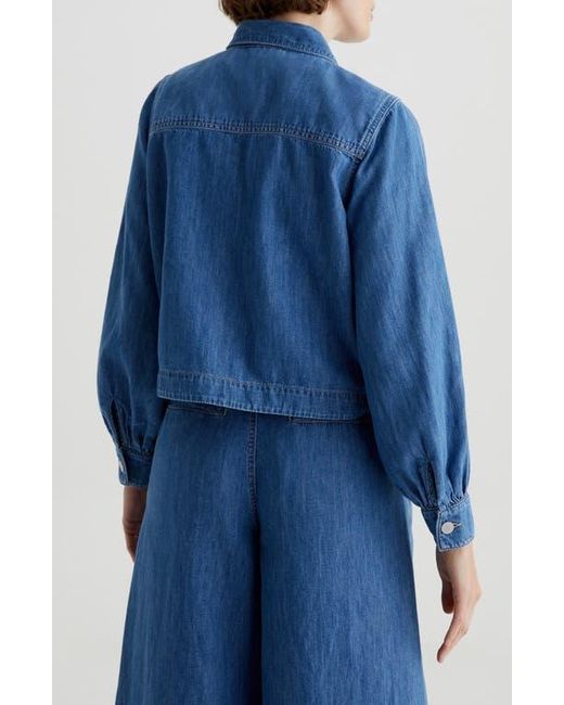 AG Jeans Dottie Tie Front Denim Jacket in Blue | Lyst