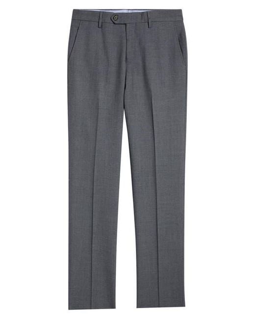 Berle Flat Front Tropical Weight Wool Dress Pants in Gray for Men | Lyst
