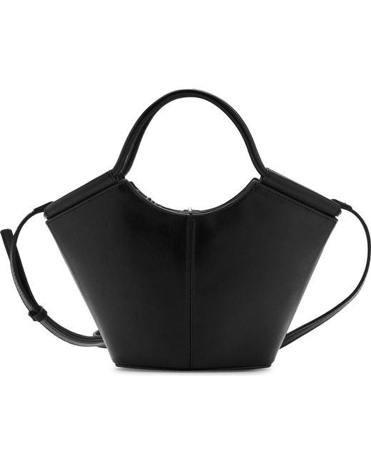 Mango Mini Faux Leather Shopper Bag in Black | Lyst
