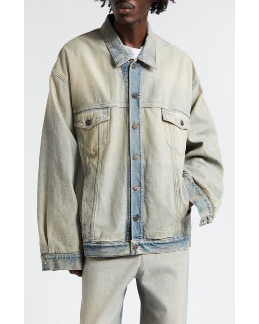 Balenciaga Inside Out Oversize Denim Jacket in Gray for Men | Lyst