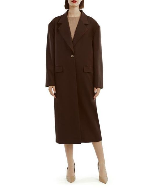 Bardot Maika Longline Coat in Brown | Lyst