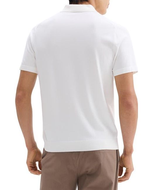 Theory Goris Grid Light Performance Polo in White for Men | Lyst