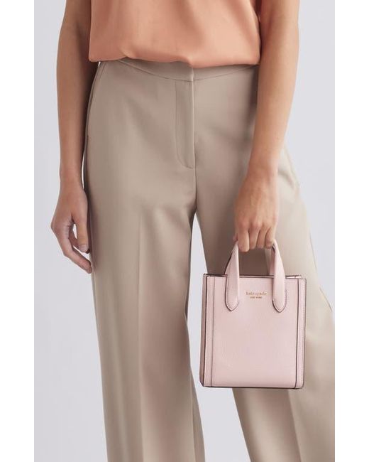 Kate Spade Mini Manhattan Pebbled Leather Tote in Pink | Lyst