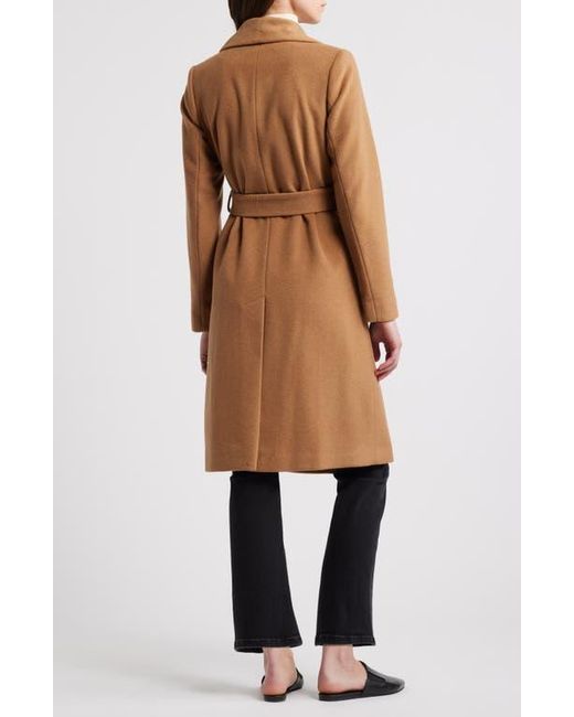 Ralph Lauren Longline Wool Blend Wrap Coat in Natural | Lyst