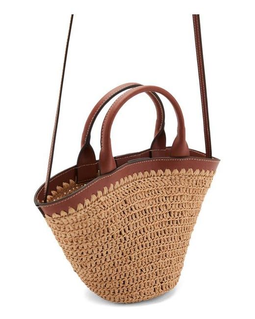 Mango Small Raffia Bucket Bag in Brown | Lyst