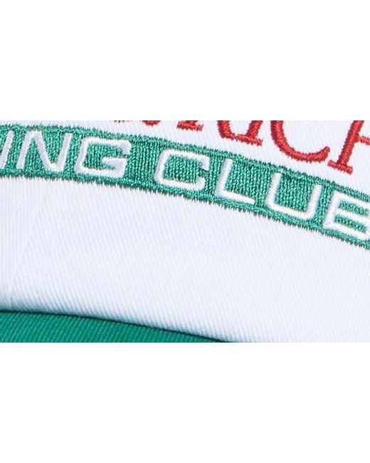 Sporty & Rich Finish Line Embroidered Cotton Twill Baseball Cap in ...