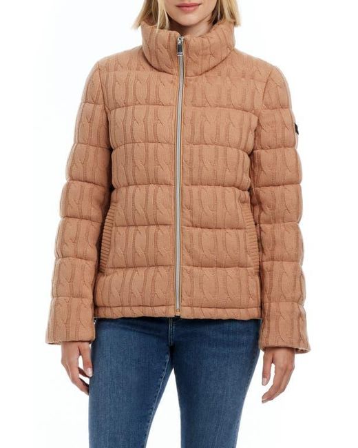 Sanctuary Cable Knit Quilted Puffer Jacket in Blue | Lyst
