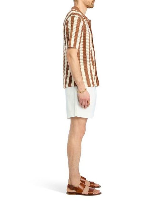 SER.O.YA Maximus Crochet Button Down in Brown for Men | Lyst