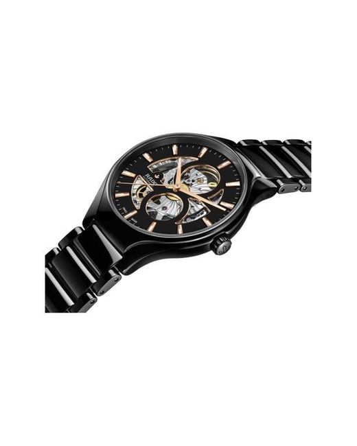 Rado True Round Automatic Open Heart Bracelet Watch, 40Mm in Black | Lyst