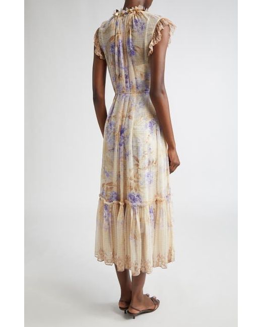 Zimmermann Dawning Flutter Dress in Natural | Lyst