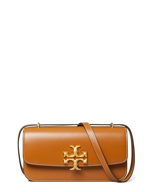 Tory Burch Small Eleanor Rectangular Convertible Leather Shoulder Bag in Brown | Lyst