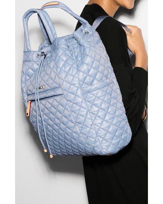 MZ Wallace Metro Quilted Nylon Convertible Backpack in Blue | Lyst