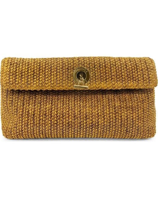 Veronica Beard Anchor Raffia Clutch in Metallic | Lyst